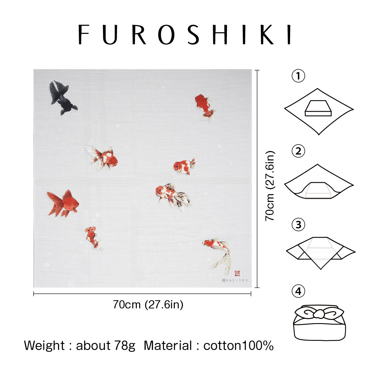 FUROSHIKI 【KASHIKO】金魚 絵/九谷焼色絵 柴田 有希佳 | K A S H I K OK A S H I K O - 伝統 ...